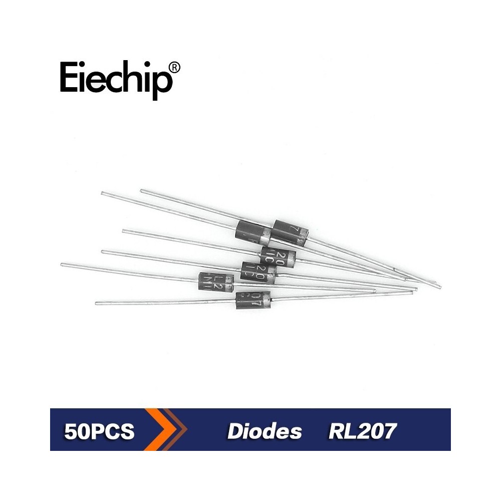 50db/tétel RECTIFI DIODE RL207 2A 1000V Rectifier Diodes DO-15 csomag