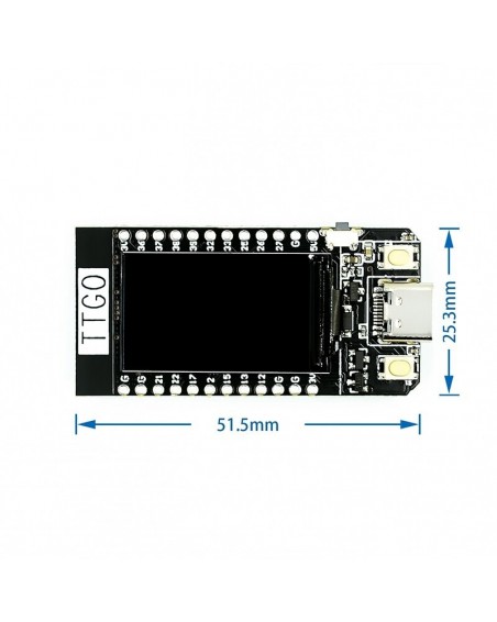 TTGO T-Display ESP32 WiFi E Bluetooth modulfejlesztő kártya Para Ar duino 1.14 Polegada LCD