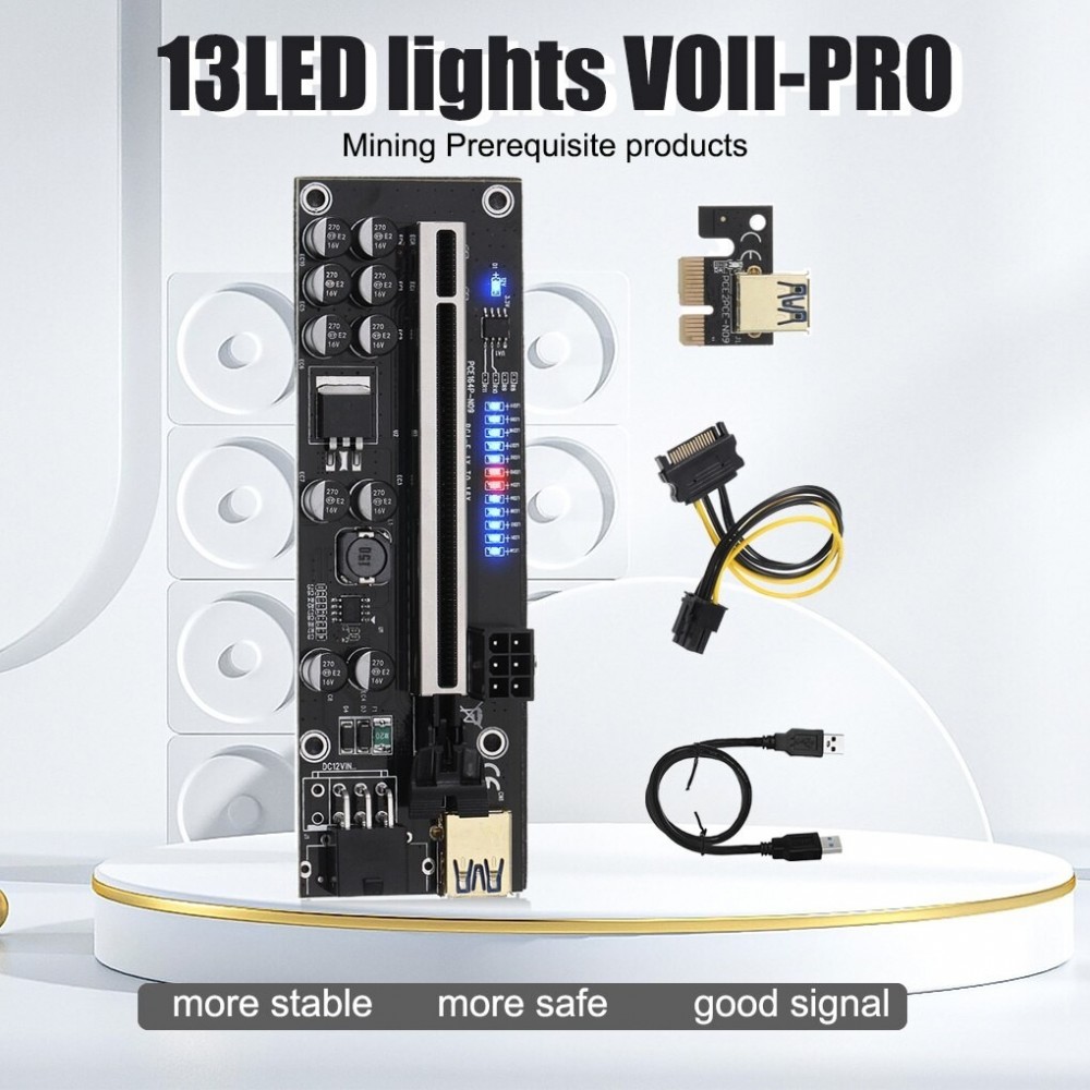 Szín: 10db Riser 011 - 1-10 DB PCIE Riser 011 V011 Pro PCI-E PCI E ...
