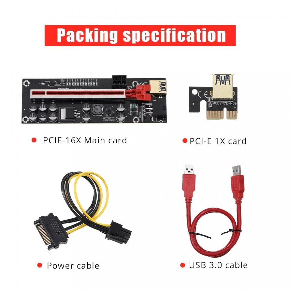 Szín: 6db Riser 011 - 1-10 DB PCIE Riser 011 V011 Pro PCI-E PCI E ...