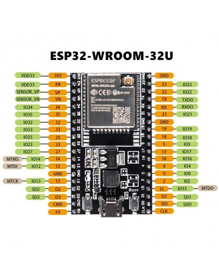 Esp32 Wroom 32u Esp32 Devkitc Alaplap Esp32 Fejlesztőkártya Esp32 Wroom 32d Esp32 Wroom 32u