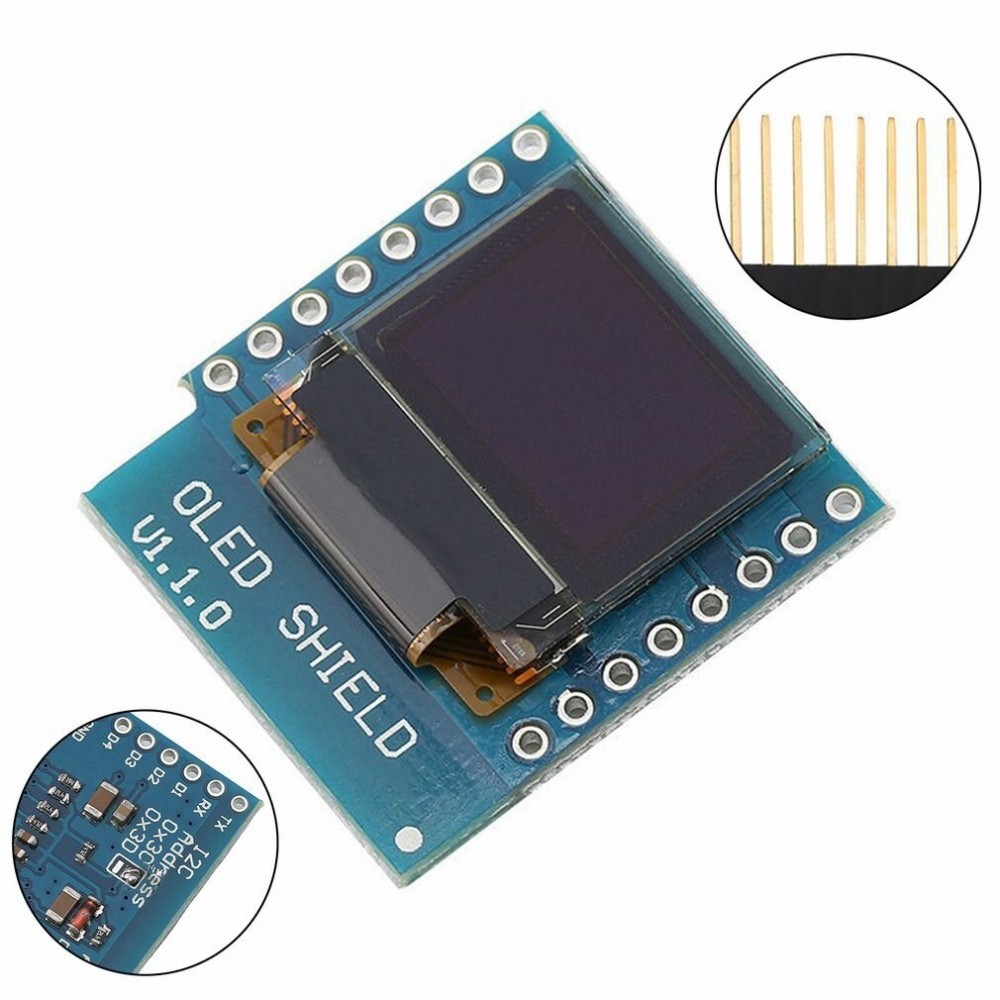 0,66 hüvelykes OLED kijelző modul a WEMOS D1 MINI ESP32 modulhoz Arduino AVR STM32 64x48 LCD ...