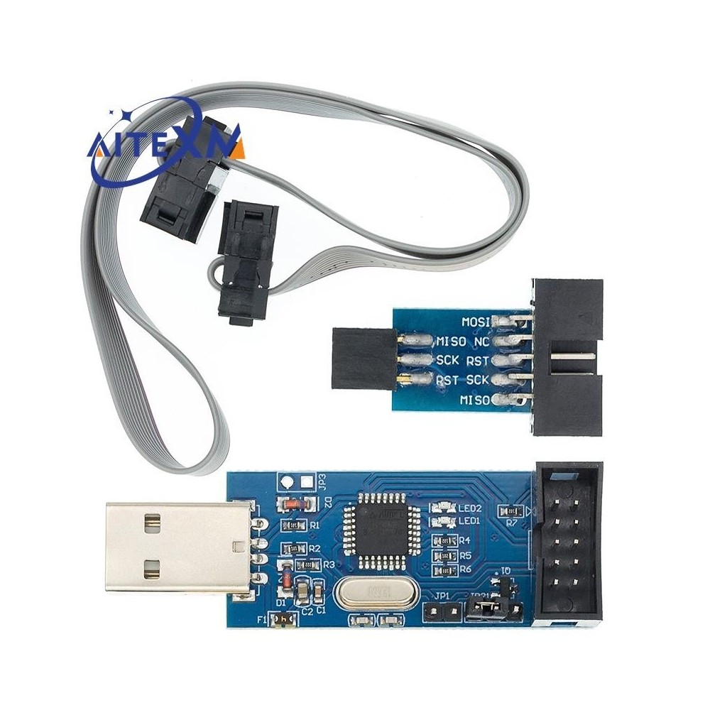 Szín: 1 SZETT - USBASP USBISP AVR programozó USB ATMEGA8 ATMEGA128 ATtiny/CAN/PWM 10 tűs ...