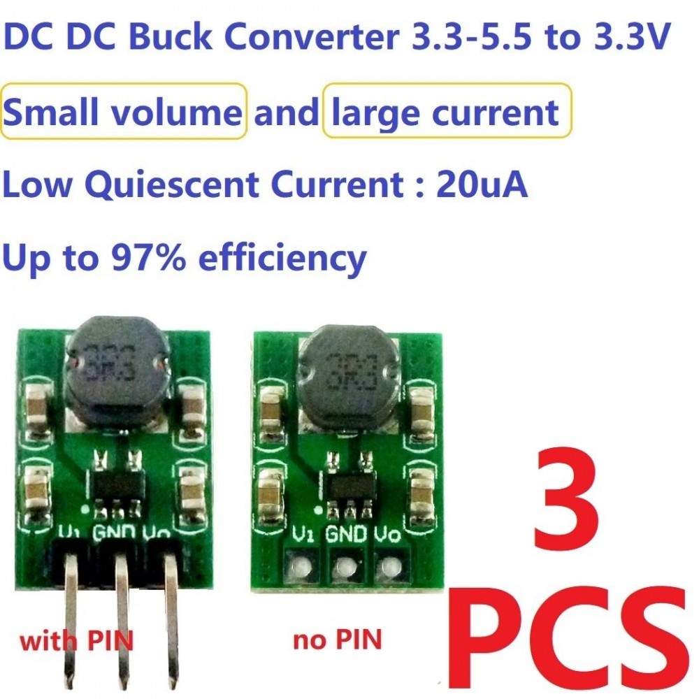 Szín: - 3x 2A 3.7V 4.2V 4.5V 5V – 3.3V DC Buck Down Converter Modul az ...