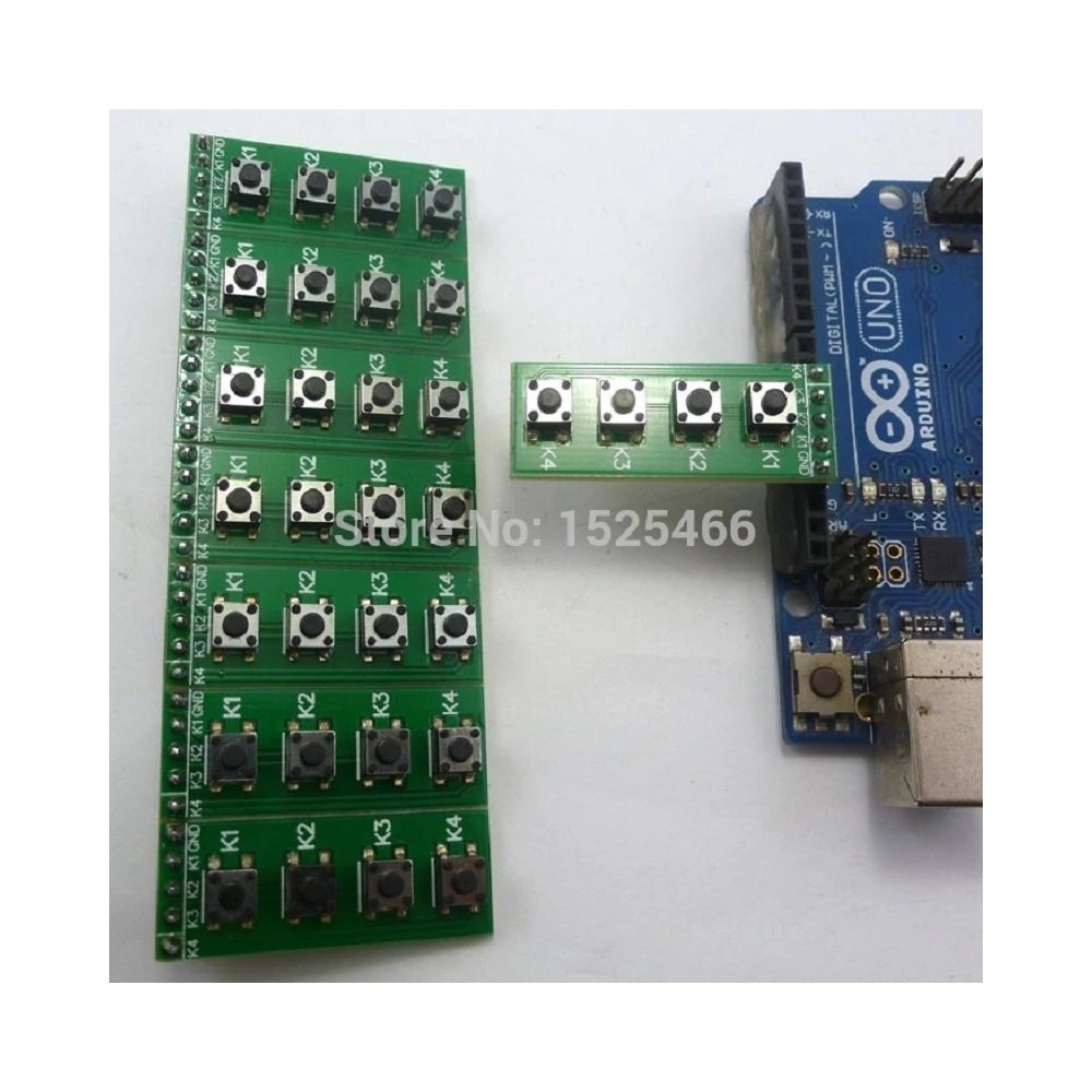 8db Nyomógombos kapcsoló 4 Billentyűzet Modul billentyűzet tábla Billentyűzet Arduino DUE ...