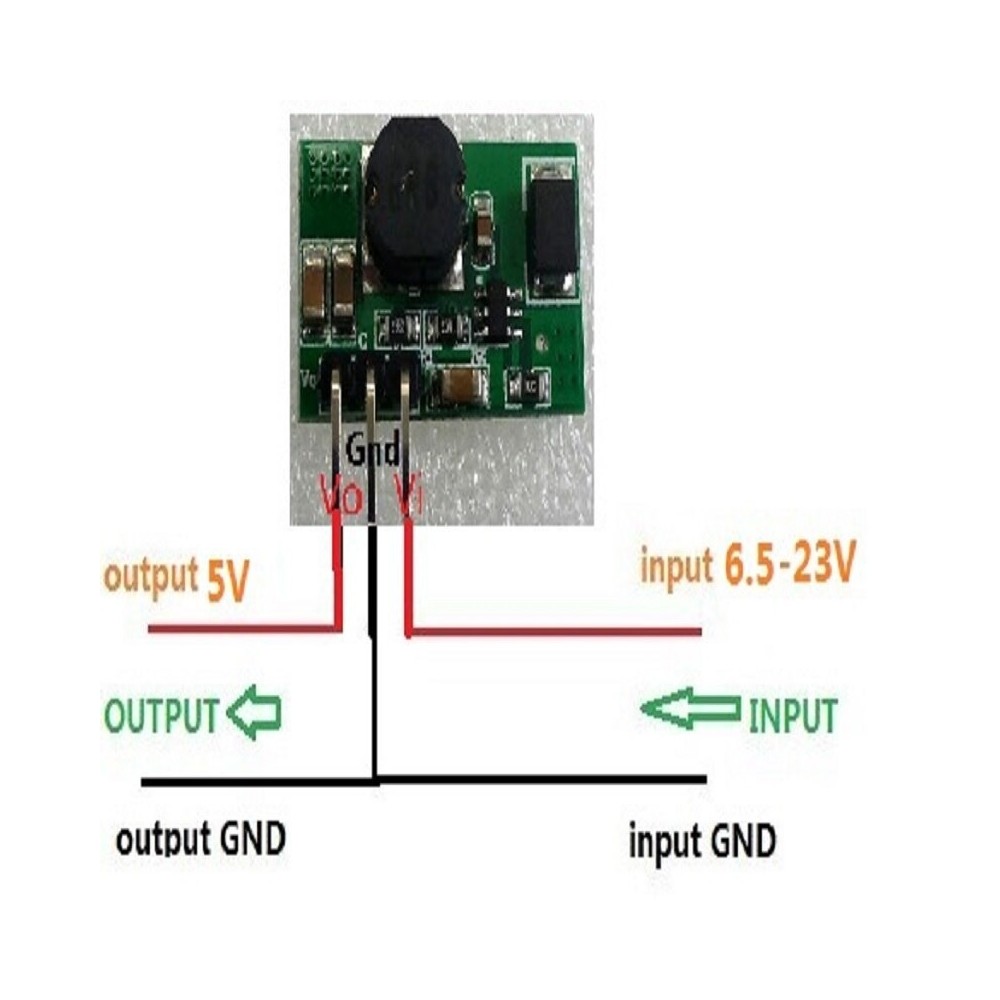 2db Kis méret!! DC-DC 12V–5V Step Down Buck Converter Tápegység modul ...