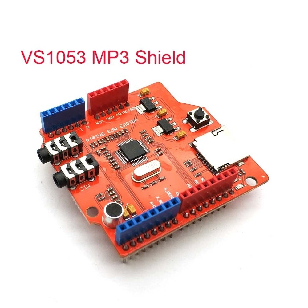 VS1053 VS1053B sztereó audio MP3 lejátszó pajzs, lemez dekódoló fejlesztőkártya modul TF ...