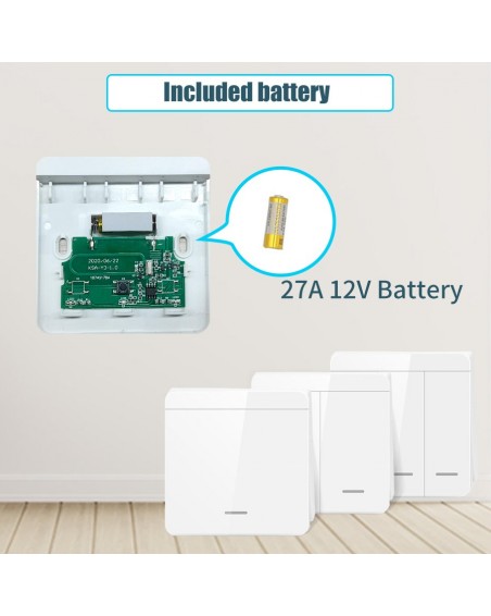 2Vevő1Kapcsoló-Vezeték nélküli Fali kapcsoló RF 433Mhz Megszakító Villanykapcsoló Távvezérlő 86 ...