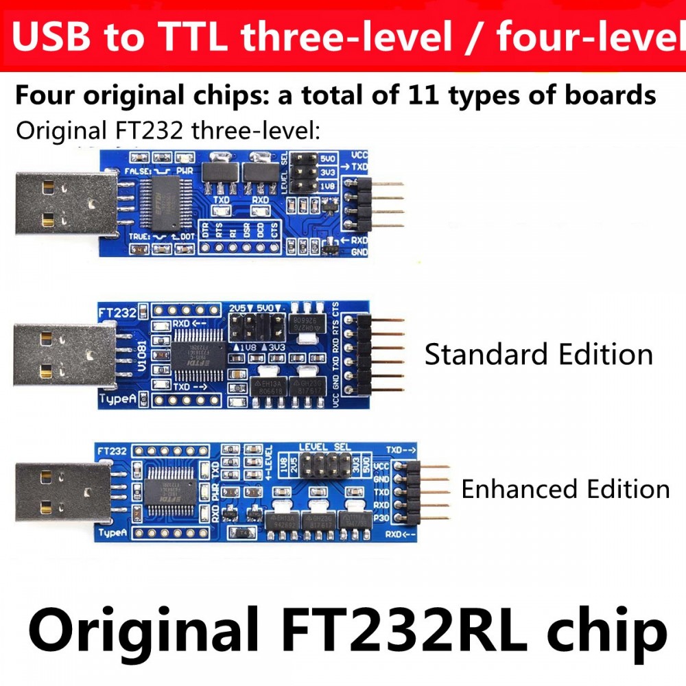 Modul 3-USB-TTL 1,8V/3,3V/5V USB-soros port USB-UART modul FT232 ...